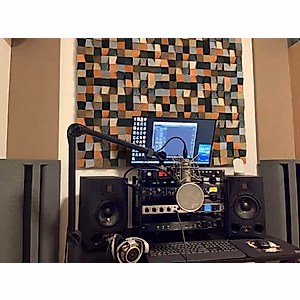AIKEAIKESI Acoustic Diffuser - 11.8 X 11.8 X 1.2 Inches Sound Proof Wall Panels,Wood Acoustic Panels Reduce Distinct Echo Preserve Room Liveliness,Decorative Sound Panels for Walls