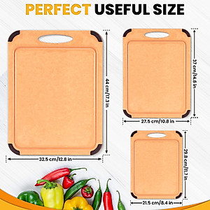 "Arco Design" Wood Fiber Cutting Boards | Extremely Durable | Non-Porous | Food and Dishwasher Safe | 100% Eco-Friendly (CSN Style | Set of 3 units (17.3" x 12.8" | 14.5" x 10.8" | 11.8" x 8.5"))