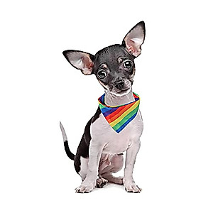 Tinsow 2 Pcs Dog Bandanas Gay Pride Rainbow Bandanas Cotton Handkerchiefs Party Supply Pet Bandana