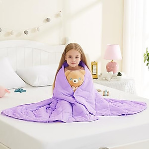 L'AGRATY Weighted Blanket - 40"x60" 7lbs Cooling Breathable Weighted Heavy Blanket Microfiber Material with Glass Beads Small Blanket for All-Season Summer Fall Winter Soft Thick Blanket