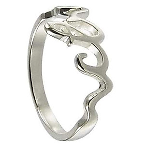 One Moment In Time H13 Size 7 Cursive Small Stainless Steel Ring Women's Mormon LDS CTR