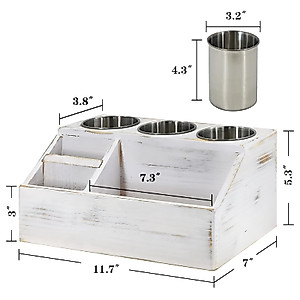 Rustic Wood Farmhouse Bathroom Hair Tool Organizer Makeup Organizer Vanity Tray - Vanity Organizer for Bathroom Counter - Hair Dryer Holder - Blow Dryer Holder Bathroom Counter Tray 12" x7”