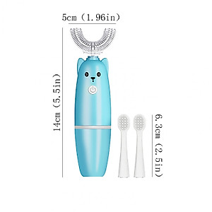 ZITIANY Waterproof Electric Toothbrush Kids, Toothbrush Electric U-Shaped Automatic Toothbrush with 2 Brush Heads