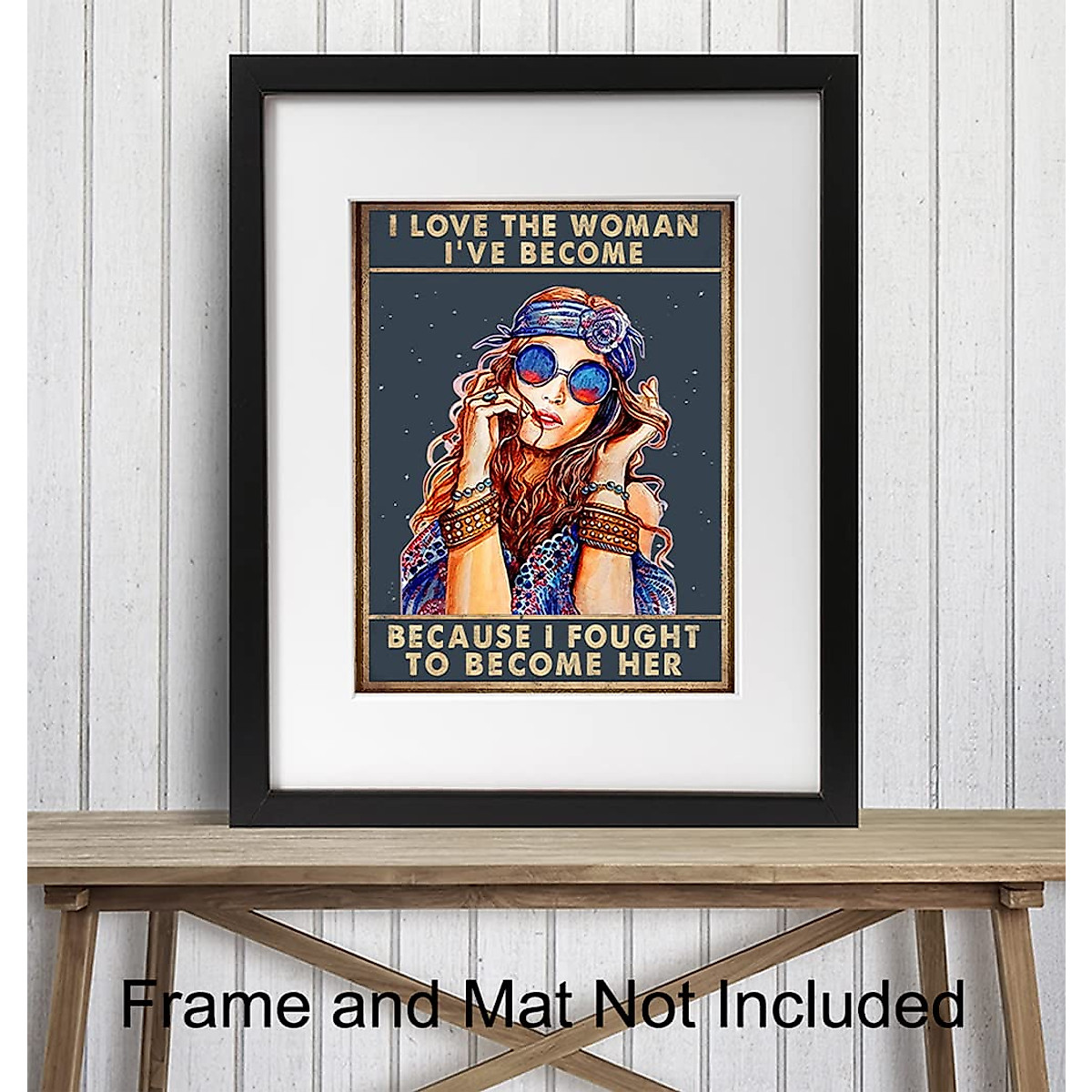 Inspirational Motivational Poster Wall Art & Decor - 8x10 Boho Wall Decor - Hippie Room Decor - Positive Quotes Sayings - Encouragement Gifts for Women - Bohemian Girls Bedroom Living Room Home Office