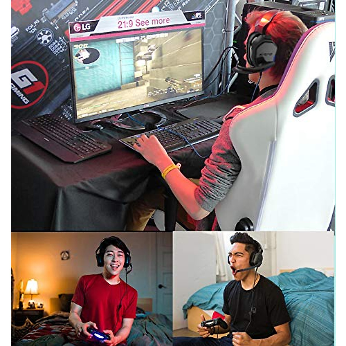 Replacement Astro A10 A40 Cable Cord with Mute Function, Also Working for Astro A10/A40 Gaming Headsets Xbox One Ps4 Controller Headphone Aux Cable 3.5mm Audio Extension Cable 6.5ft