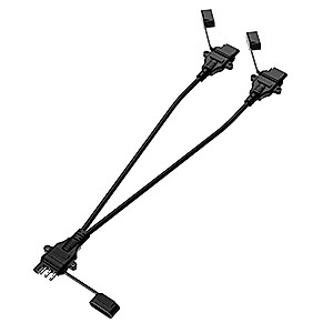 18AWG 1FT 4 Pin Trailer Connector Y Splitter Universal 4 Way Trailer Plug for Tailgate Light Bar Plug and Play 4 Pin Connectors Extension Harness Wiring Plug With Mounting Holes and Dust Cover - 1FT