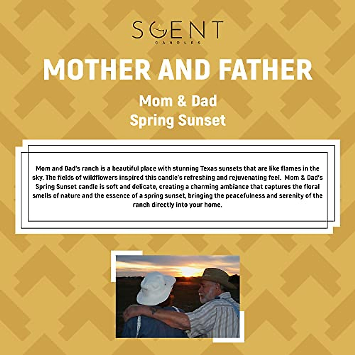 SCENT CANDLES | Highly Scented Candles - Aromatherapy Candles for Home | Mom & Dad Spring Sunset Candle | 12oz Glass Jar | 100% Natural Soy Wax Candles | Burn Time 60-70 Hours