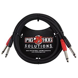 Pig Hog PD-21410 Dual 1/4" Mono (Male) Cable, 10 Feet