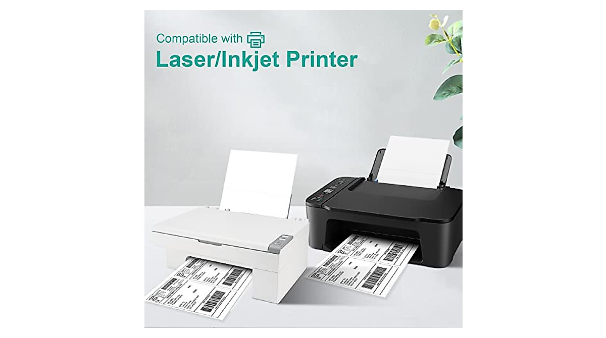 MFLABEL Half Sheet Shipping Labels for Laser/Inkjet - 200 Ct