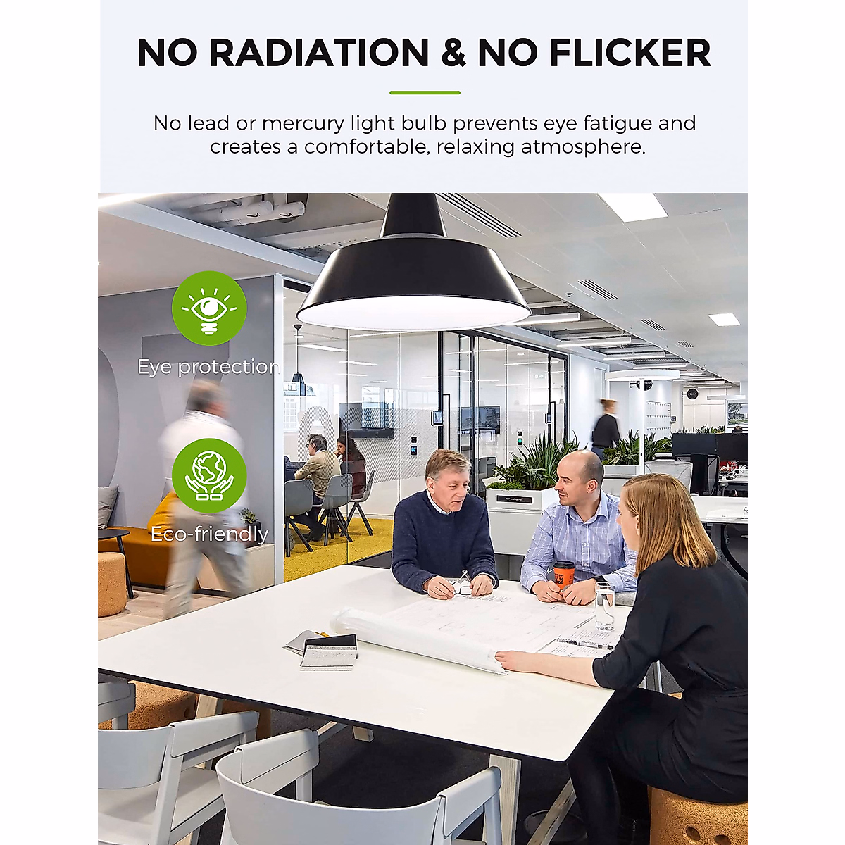 LOHAS A19 LED Light Bulbs 150W Equivalent, 17 Watt Daylight White 5000K LED Bulbs, 1600 Lumen Energy-Efficient LED Bulb(UL Listed), E26 Medium Base, Non-Dimmable, 4 Pack