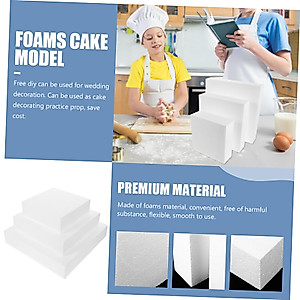 Mikinona 3pcs Foam Cake Model To Rotate Square Baking Tools