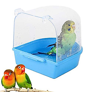 Parrot Bath Box Bird Cage Accessory Supplies Bathing Tub Bath for Parakeet Pet Brids Canary Budgies Parrot (Random Color)