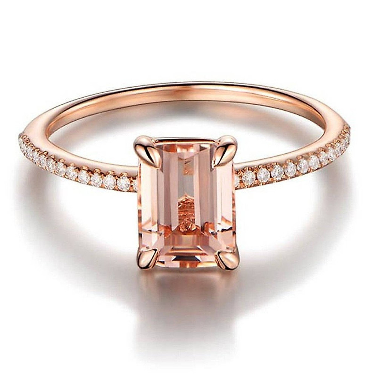 Wedding Rings for Women Rose Gold Engagement Ring with A Fine Small Square Zircon Ringa Good Gift for a Girlfriend, Boyfriend, Family