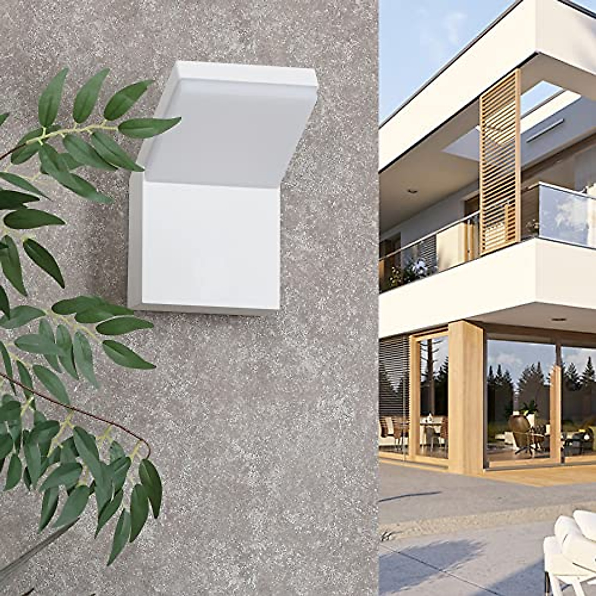 Inowel Wall Light Outdoor LED Wall Mount Lamp White Modern Wall Sconce Lighting Lantern Fixture Aluminum Lights for Porch Front Door Garden Yard Patio IP65 Waterproof 18W 1800Lm 3000K