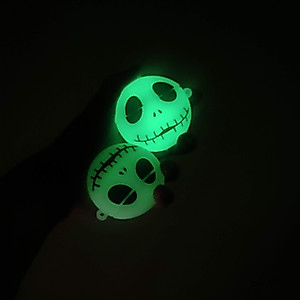 Jowhep Case for AirPod Pro 2019/Pro 2 Gen 2022 Cartoon Cute Silicone Cover Kawaii Funny Unique Stylish Soft Protective Keychain for Air Pods Pro Girls Boys Women Cases for AirPods Pro Luminous Skull