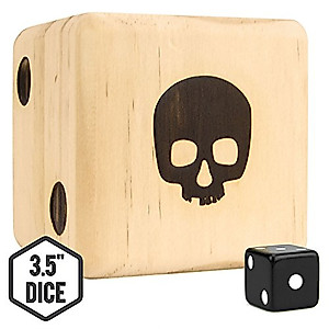 Lawn Bones - Set of Six Jumbo Yard Dice - Includes Carry Bag and Insert with Rules for Various Games - Great for Family BBQs, Backyard Parties, and Other Outdoor Gatherings