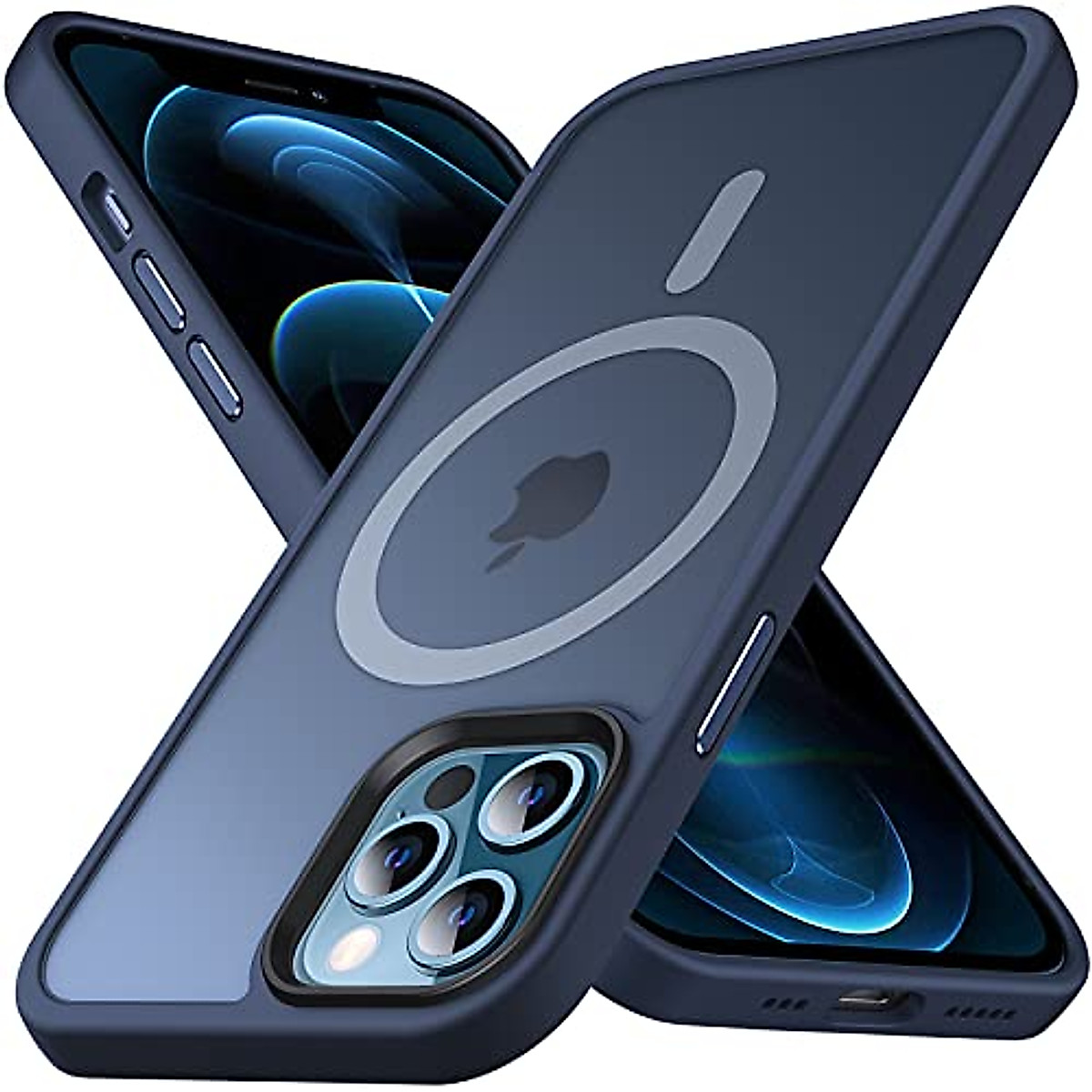 Anqrp Designed for iPhone 12 Pro Max Case, [Support Magsafe] Soft Silicone Slim Anti-Scratch Case for iPhone 12 Pro Max 6.7 inch, Blue