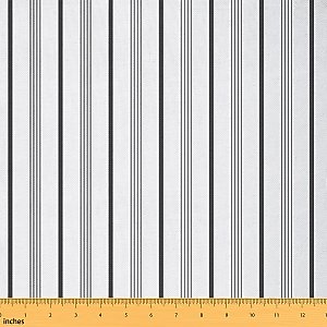Erosebridal Black White Stripe Fabric by The Yard, Geometric Stripes Upholstery Fabric, Farmhouse Lines Striped Decorative Fabric, Rustic Simple Abstract Modern Waterproof Fabric, 1 Yard