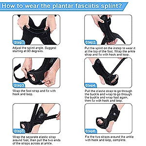 Plantar Fasciitis Foot Splint Compression Socks Kit, Night Foot Support Dorsal Splint, Orthotic Foot Drop Brace Day for Men & Women Achilles Tendinitis, Drop Foot, Heel Spurs, Heel Pain Relief