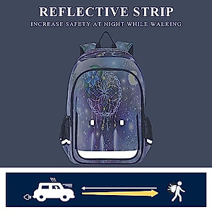 Primary Middle School Backpack Dream Catcher Bohemian Kids Book Bags for Teens Kindergarten Sturdy Waterproof Lightweight Durable Ages 6-12