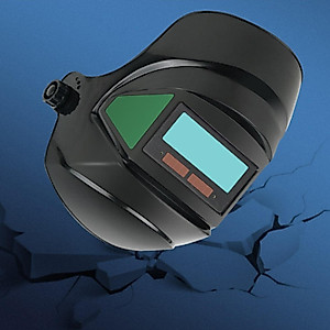 Dolity Large View Solar Powered Auto Darkening Welding Helmet, True Color Highest Wide Shade 49-13 Welder Mask Hood Cap for TIG MIG MMA Plasma, Black