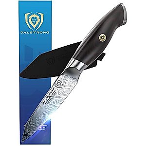 Dalstrong Paring Knife - 4 inch - Omega Series - BD1N-V Hyper Steel Kitchen Knife - G10 Woven Fiberglass Handle - Razor Sharp Knife - Leather Sheath Included