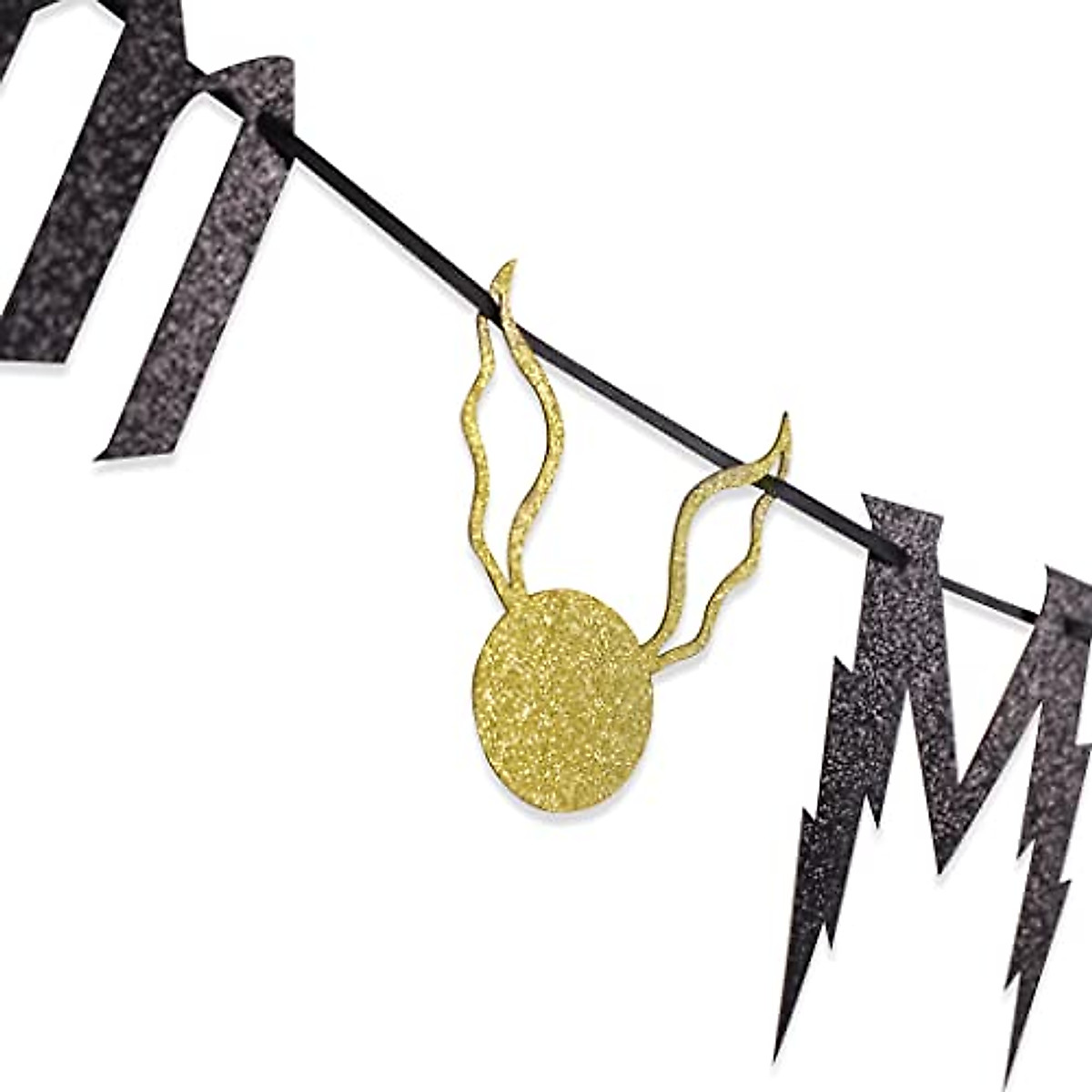 From Muggle To Mrs banner-Harry Potter Theme Bachelor Party Supplies,Bridal Shower Bachelor Decorations, Black Glitter Wizard Garland, Bachelor Girl Photo Props