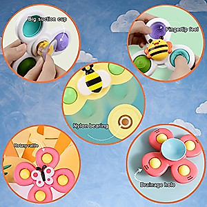Suction Cup Spinner Toy for Baby - Suction Cup Fidget Spinner Toys Bath Toys Window Spinning Top Baby Toys 12-18 Months Christmas Birthday Gifts for 1 2 3 Boys Girls Sensory Toys for Toddlers 1-3
