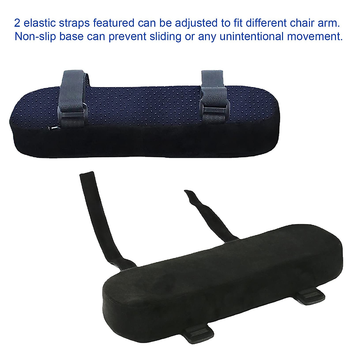 HiLeuYie Desk Chair Arm Pads - Ergonomic Memory Foam Office Chair Armrest Pads - Thick Chair Armrest Pads - Arm Rest Pillow - Gaming Chair Arm Pads - Elbow Support Cushion for Computer (Set of 2)