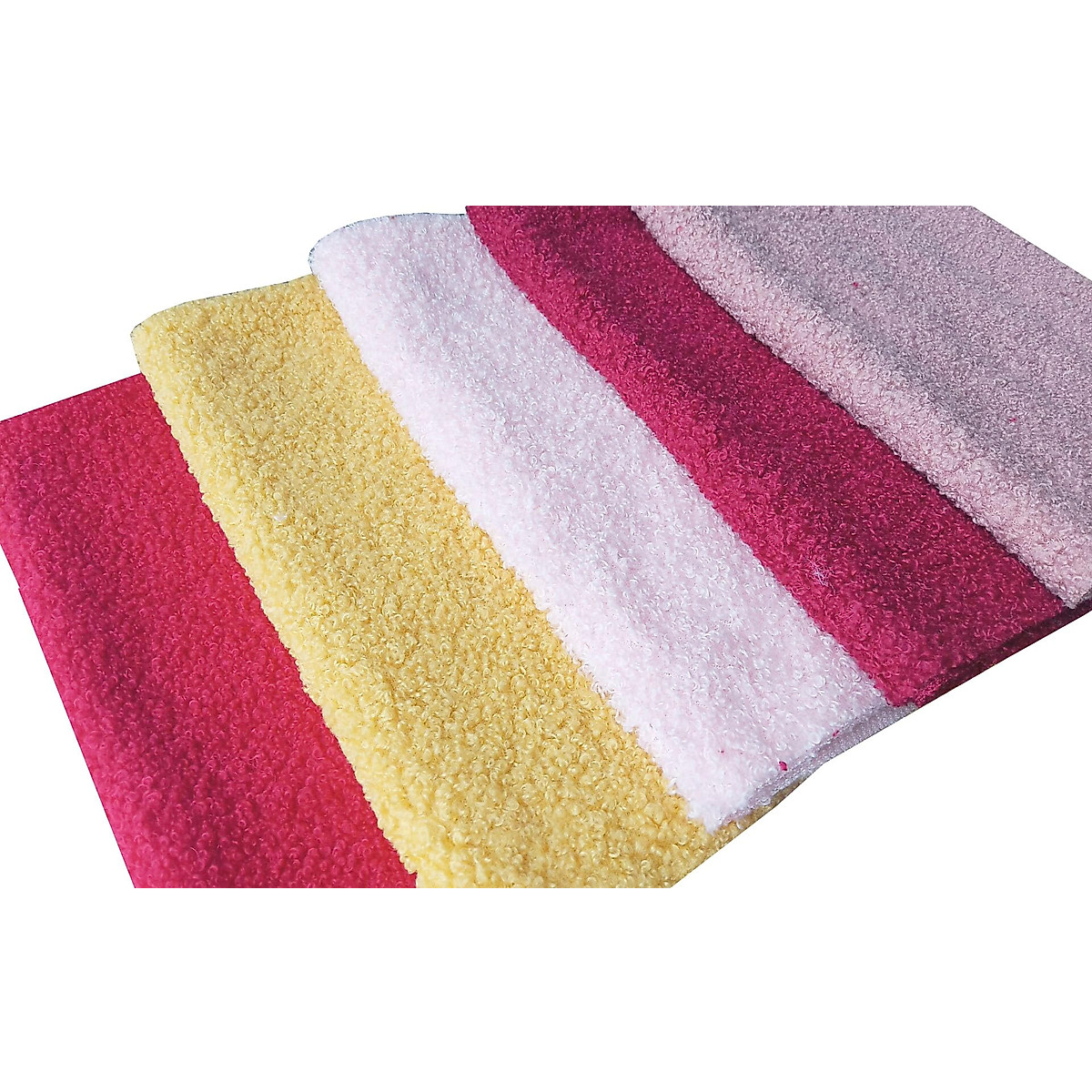 5pcs 19.7 x 15.8 Inches Red Solids DIY Fabric Teddy Short Plush Decorative Cloth Material Set Precut Bundle Patchwork Squares for Home Crafts Sewing Quilting