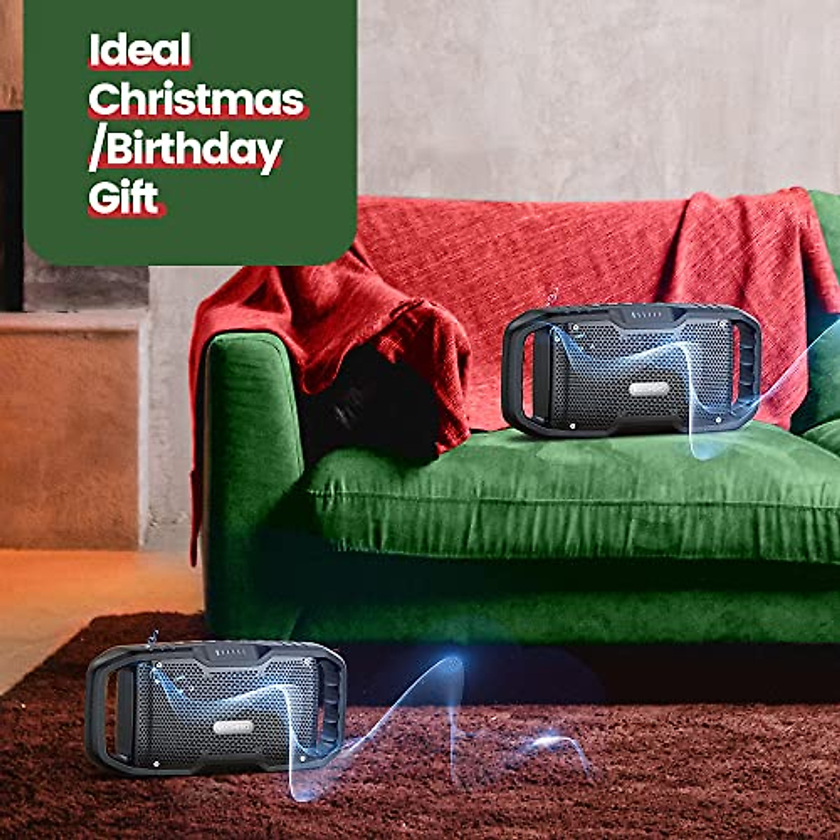 KuccHero Bluetooth Speakers, 50W(70W Max) Loud Portable Speaker with Subwoofers, 30H Playtime, Ex-Bass, TWS, Gift for Men, IPX5 Waterproof Outdoor Speaker for Beach/Party/Camping