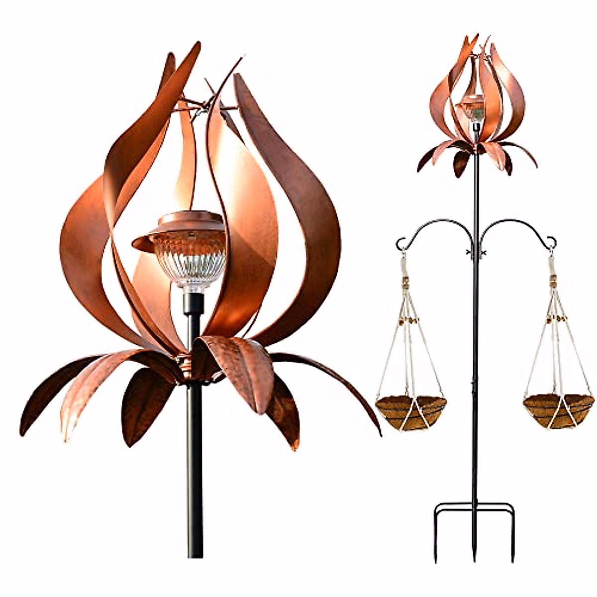 J-Fly Solar Wind Spinners Outdoor Garden Spinner Solar Spinning Windmill Super Large Spinning Garden Ornaments Perfect for Patios, Lawns Or Gardens 83 Inch