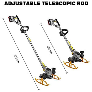 PATIOX Weed Wacker Cordless, Electric Grass Trimmer Rechargeable 3 in 1, Two 4.0 Ah Battery Powered Weed Wacker 20V Weed Trimmer with Blade and Charger (Two 4.0Ah Battery)