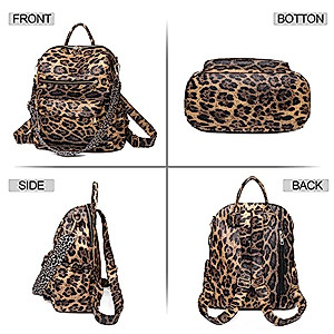 Women Fashion Backpack Purse, Convertible Daypack Colorful Strap Shoulder Handbags (Leopard Tassel)