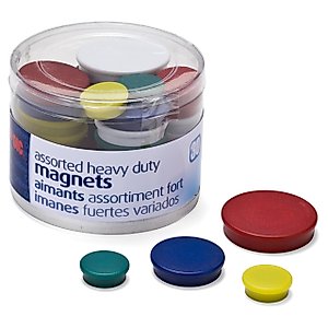 Officemate Heavy-Duty Magnets, Assorted Colors, Pack Of 30