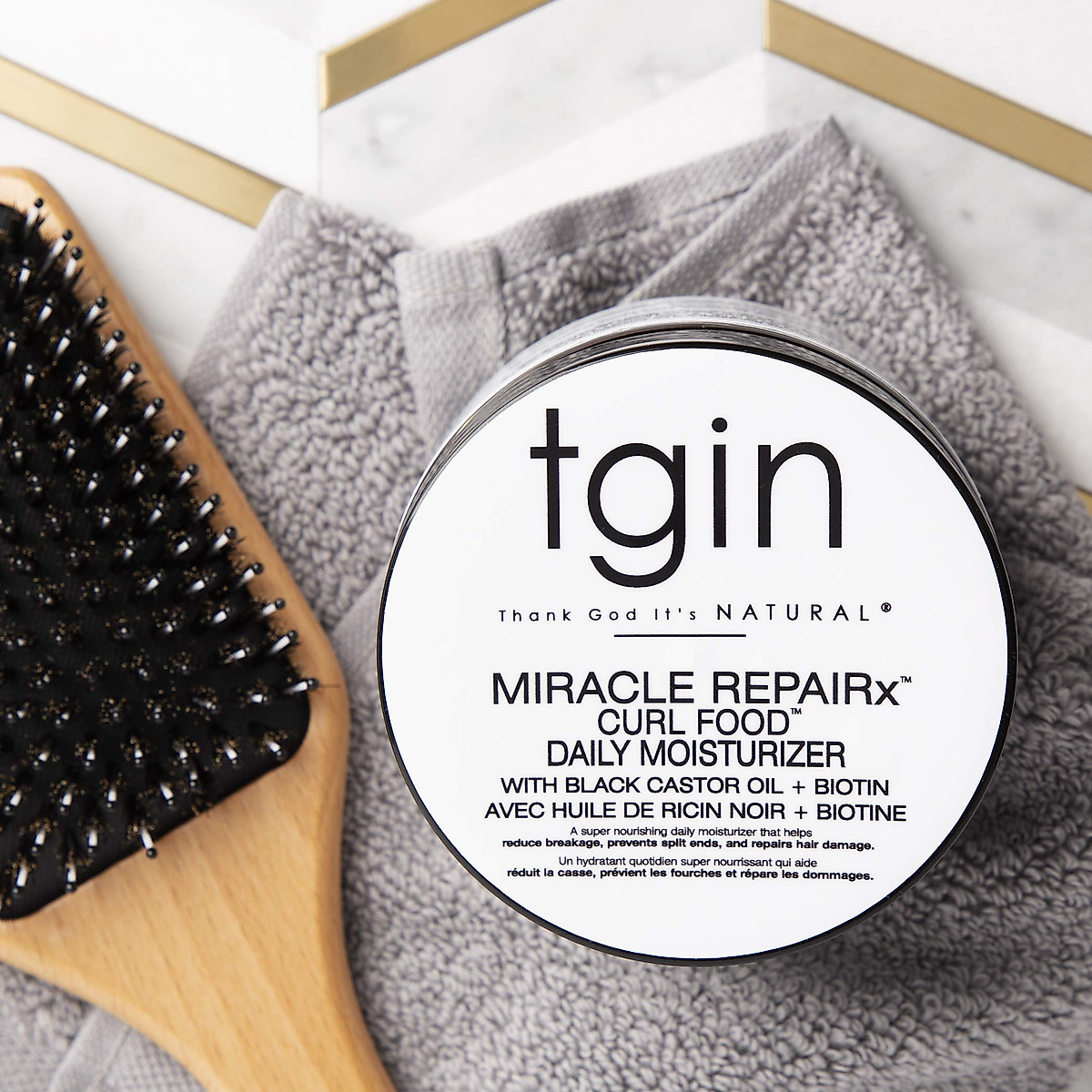 tgin Miracle RepaiRx Curl Food Daily Moisturizer for Curly, Coily and Wavy Hair, Moisturizing Curl Cream for Dry, Damaged Hair, 12 oz