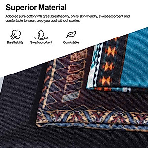 GORTIN Boho Headbands Green Stretch Wide Hair Bands Feather Print Turban Headband Yoga Head Wraps Elastic Head Band for Women and Girls Pack of 3 (Set 3)