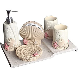 DVTEL Five-Piece Bathroom Washing Set Bathroom Supplies Set, Toothbrush Cup, Mouthwash Cup Set