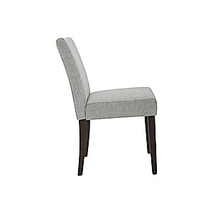 Amazon Brand – Stone & Beam Linden Classic Upholstered Dining Chair, 18.9"W, Set of 2, Light Gray