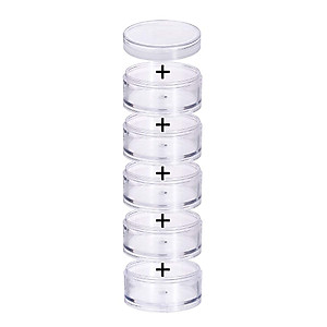 BENECREAT Mixed Size Stackable Round Plastic Containers 4 Column(5 Layer/Column) Bead Storage Jars for Beads, Buttons, Crafts and Small Jewelry Findings