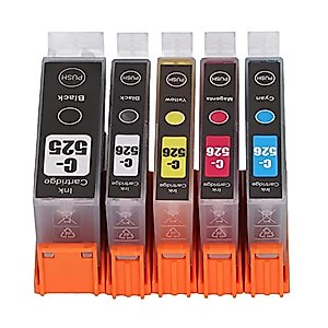 Fafeicy Printer Cartridge Ink Cartridge with Ink for PIXMA IP4850/IP4950 IX6550 MG5150/MG5250 (BK BK C M Y 5 Colors)