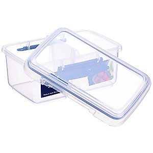 Sistema medium split food container, 835 ml - dark blue and clear
