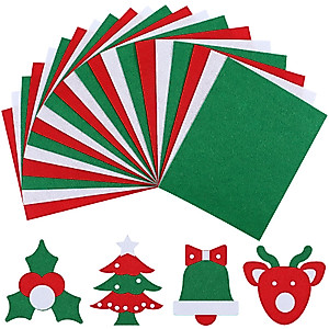 Peryiter 60 Pcs Christmas Felt Sheets 8 x 10 Inch Felt Squares Soft Thick DIY Christmas Colored Felt Pieces for Craft School Kids Art Christmas Decoration Ornaments Projects Gift