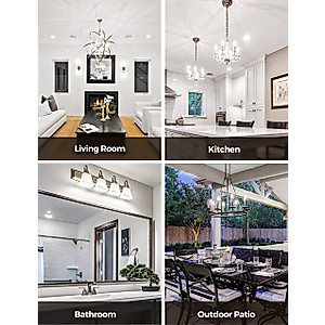 Eastiya Ceiling Fan Bulb Chandelier Bulbs 60 Watt Equivalent, 5000K Daylight White Candelabra LED Light Bulbs, E12 Small Base 6W B11 600LM, Non-Dimmable, Pack of 12