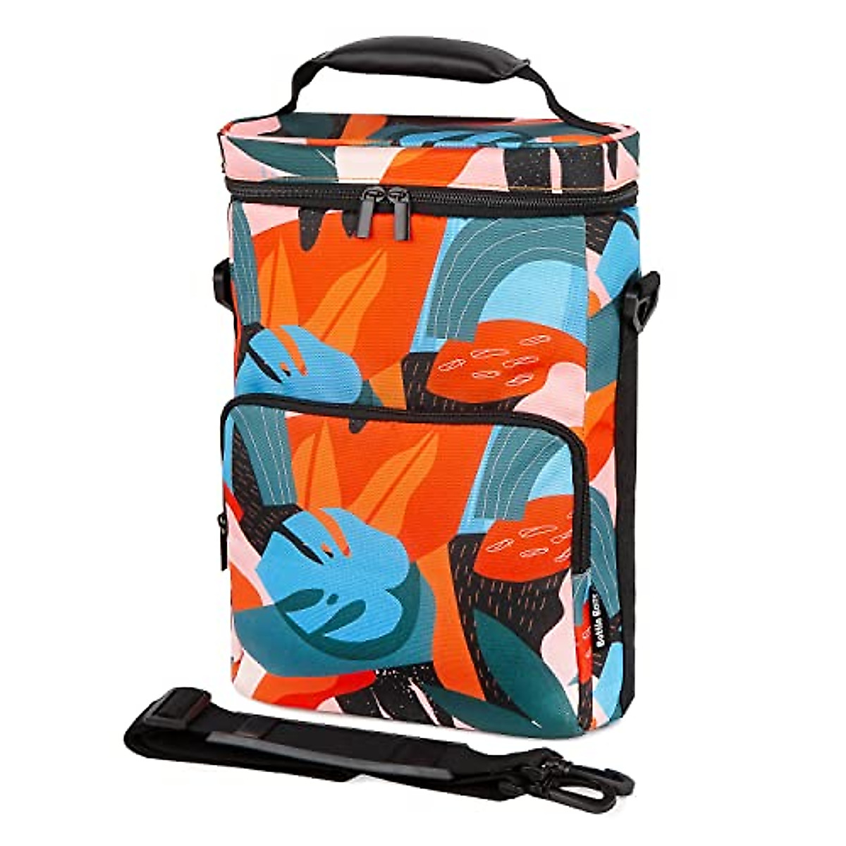 Champagne & Wine Tote Bags for 2 Wine Bottles – Insulated Wine Carrier Bag with 3 Storage Pockets, Detachable Shoulder Strap & Carry Handle – Leakproof, Waterproof Wine Cooler Bag – Sunny Side