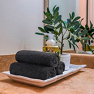 Orighty Microfiber Washcloths Towels Set 50 Pack, Highly Absorbent and Super Soft Fingertip Towels, Multi-Purpose Wash Cloths for Bathroom, Hotel, Spa, and Gym, 12x12 Inch, Black
