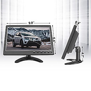 OSCY 10.1 inch HD 1024x600 Monitor, HDMI Monitor, Small Monitor, with AV VGA BNC USB HDMI Input, Touch Keys, Built-in Speakers, Remote Control for Raspberry Pi PC