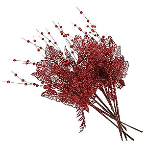 BESTOYARD 8pcs Decor Berries Artificial Floral Picks DIY Berry Adornment Artificial Berry Stem Fake Berry Christmas Tree Picks Artificial Berry Picks Christmas Picks Resin Branch Plug-in