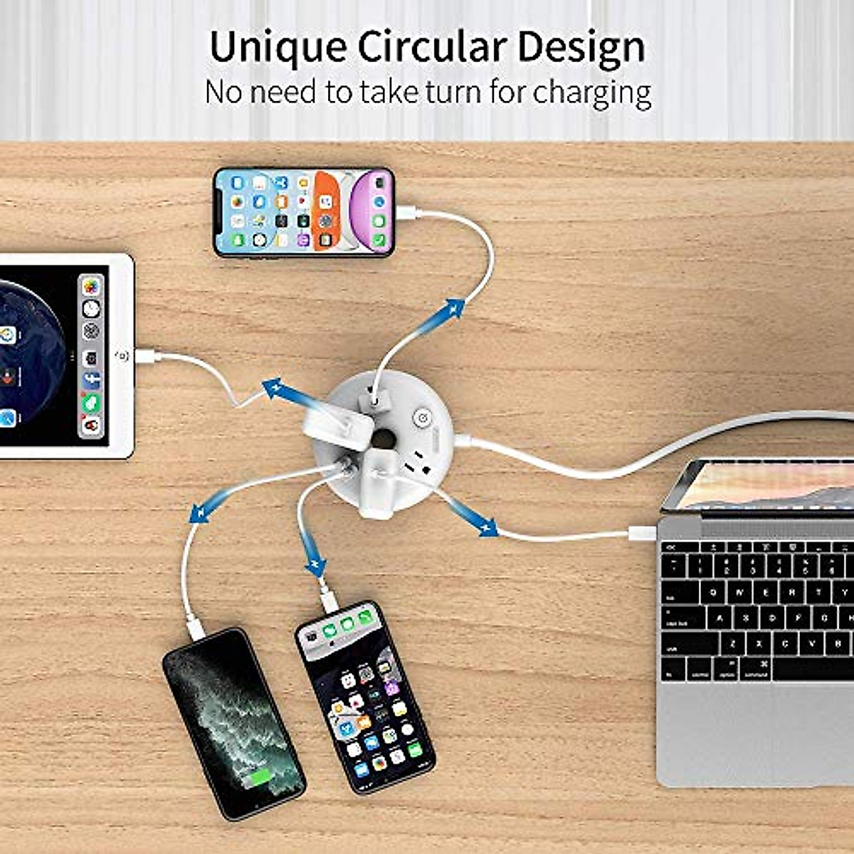 NTONPOWER Desktop Power Strip Bundle, 3 Outlets 3 USB Portable Power Strip with 15 inch Short Cord and 4 Outlets 2 USB with 10ft Long Extension Cord for Office, Home, Hotels, Dorm Room, Nightstand