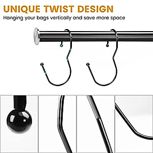 S Hooks for Hanging Clothes - 6 Pack S Hanger Hook Metal, Black S Hooks for Hanging Pot, Pan, Cups, Plants, Bags, Jeans, Towels (6pcs)